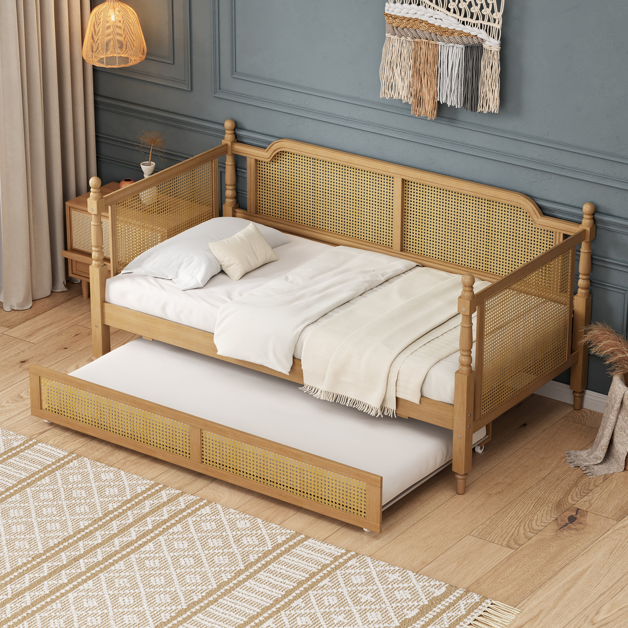 French daybed with trundle and mattress store
